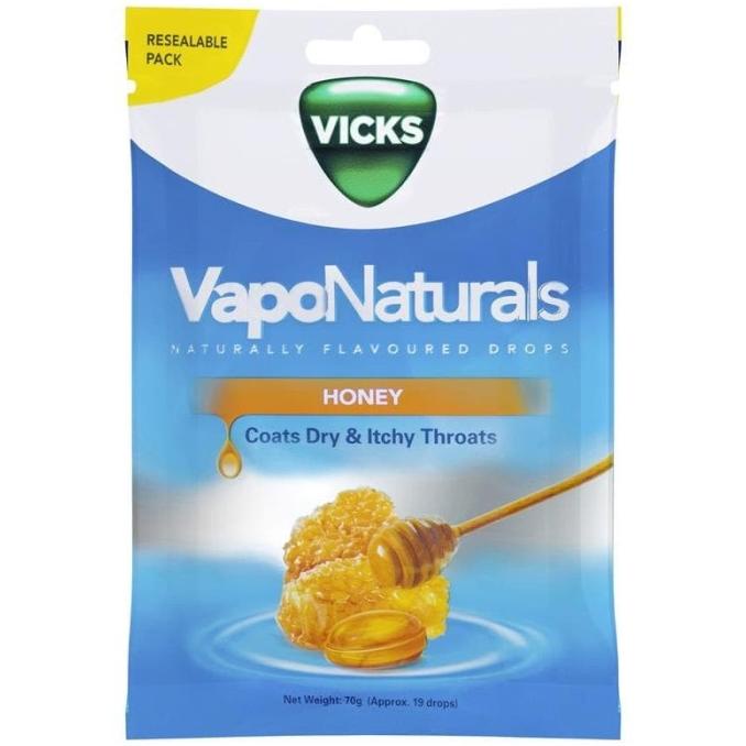 Jual Vicks Vaponaturals Honey Throat Lozenges 19 Drops/Permen Vicks ...