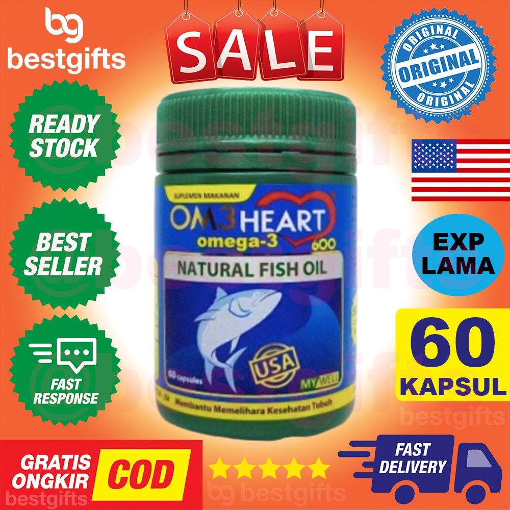Jual MYWELL OM3HEART OMEHEART OM3 OME HEART OMEGA 3 NATURAL FISH OIL ...