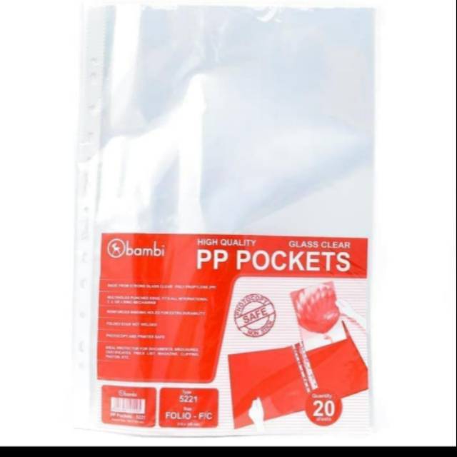 Jual PP POCKET F4 / A4 BAMBI ISI 20 | Shopee Indonesia
