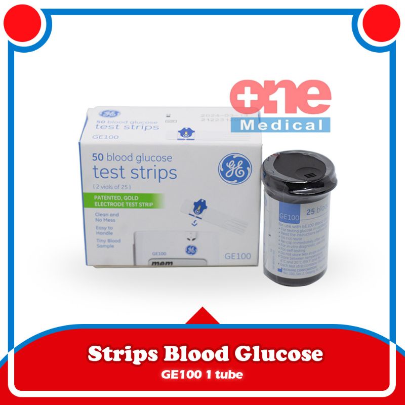 Jual GE100 Blood Glucose Test Strip 25's | Strip Cek Gula Darah Glukosa ...