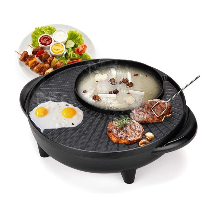 Jual Wajan BBQ dan Hotpot 2 in 1 Electric BBQ Grill and Suki 34 cm ...