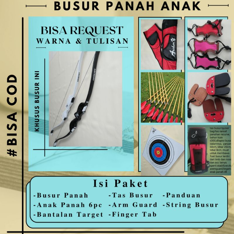 Jual Paket Lengkap Busur Panah Anak Bisa Custom | Shopee Indonesia