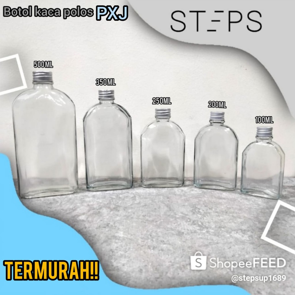 Jual BOTOL KACA POLOS - GEPENG | Shopee Indonesia