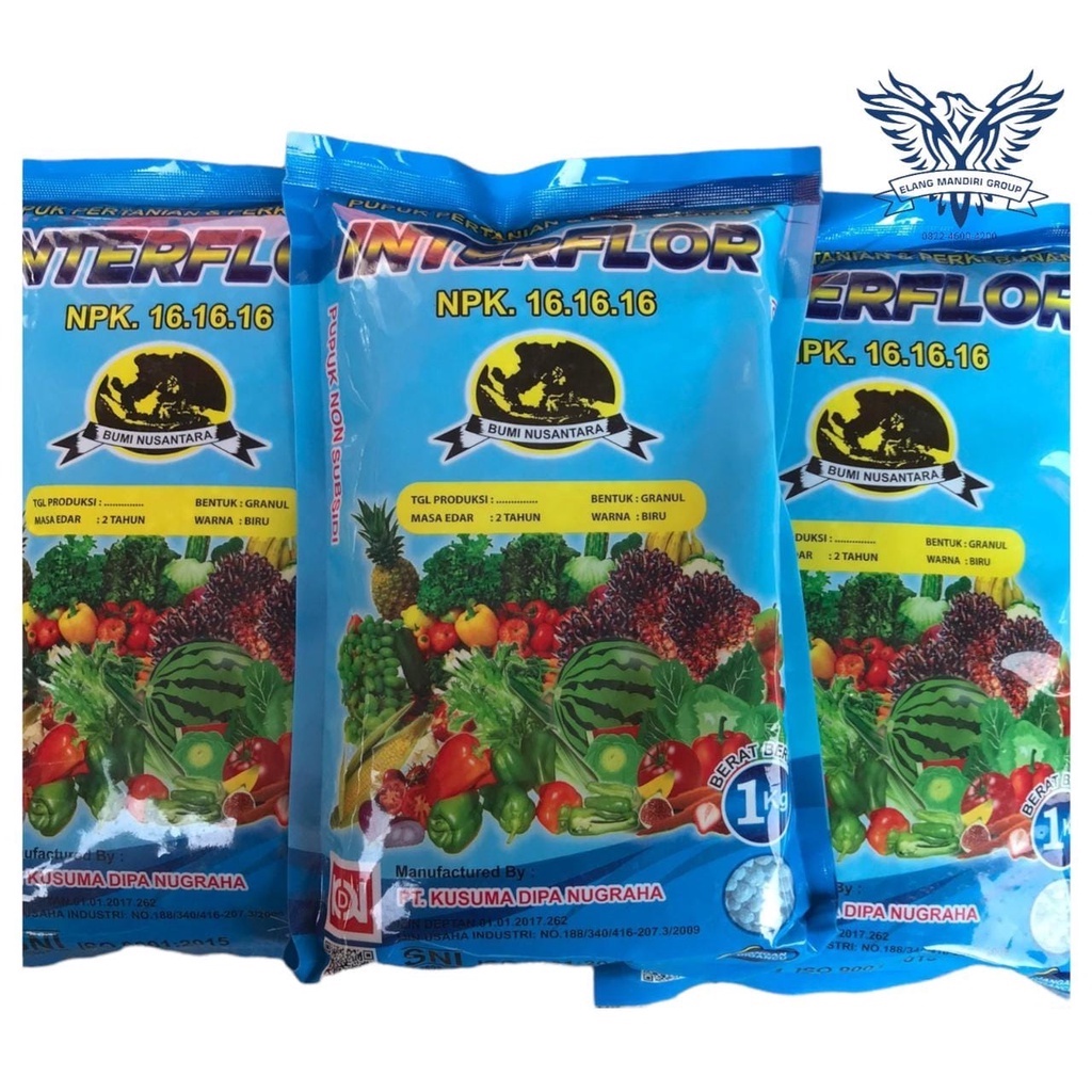 Jual Interflor 1Kg Pupuk NPK 16 16 16 Unsur Hara Makro Primer Nitrogen (N)16% Fosfat (P2O5) 16% ...