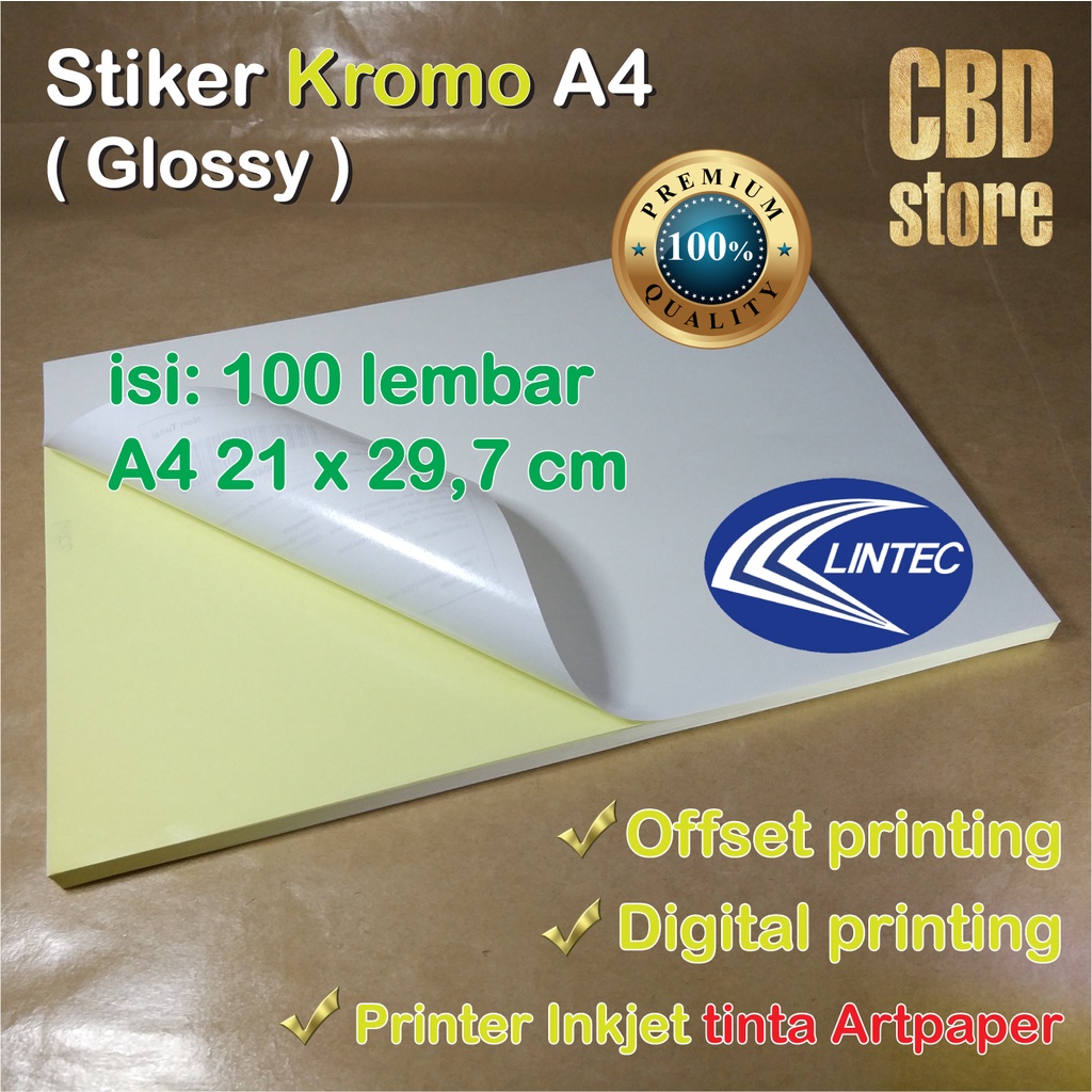 Jual Stiker CHROMO A4 21 x 29,7cm 100 lembar Sticker KROMO A4 CROMO ...