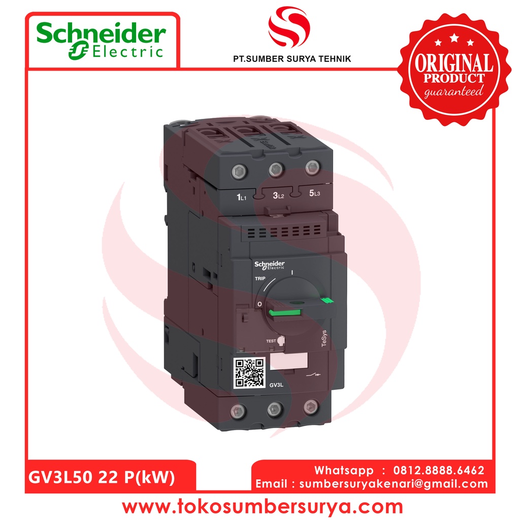 Jual Motor Circuit Breaker GV3L50 Saklar Listrik ON OFF SNI Asli Ori ...