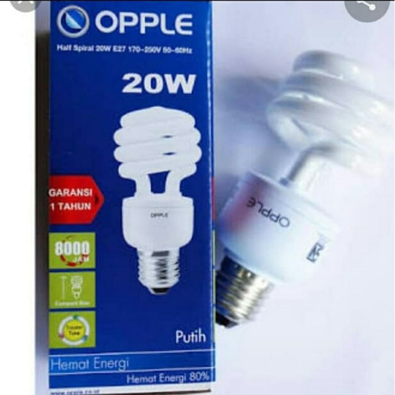 Jual Lampu CFL Opple 20W / Lampu Spiral 20W | Shopee Indonesia