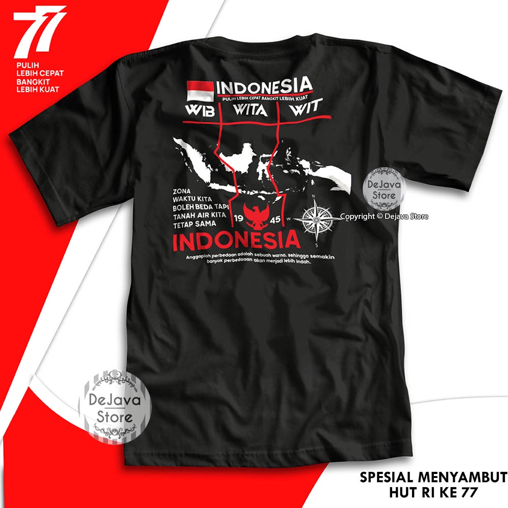 Jual Kaos HUT RI Kemerdekaan Indonesia Zona Waktu Beda Tanah Air Sama Baju Seragam Panitia ...