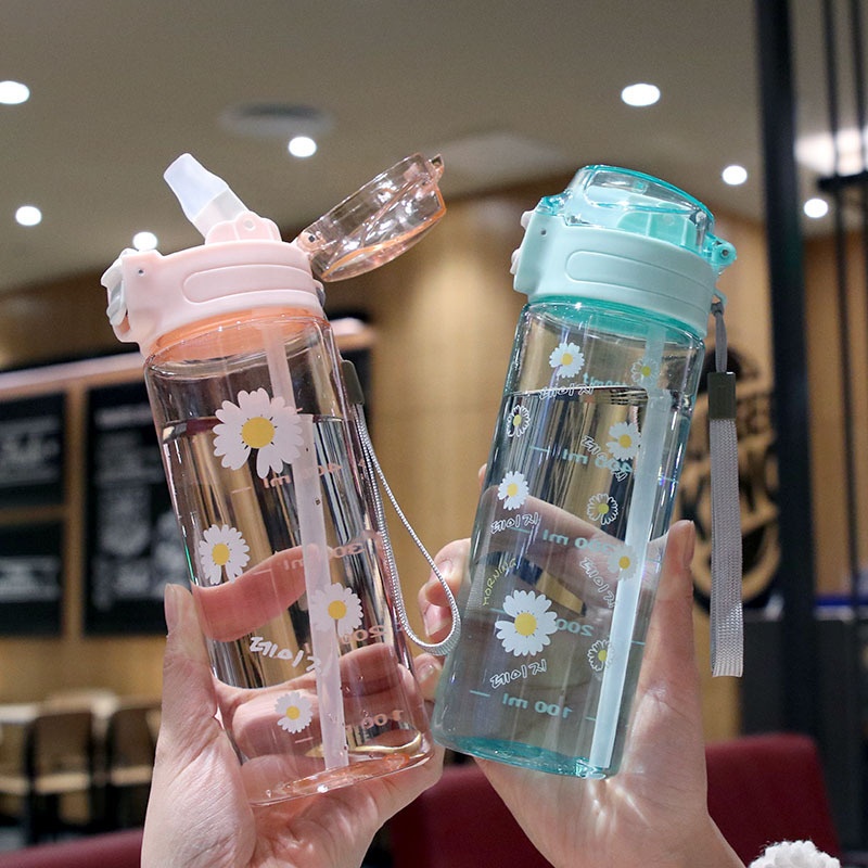 Jual BOTOL MINUM/TUMBLR DAISY TRANSPARANT UK.600ML | Shopee Indonesia