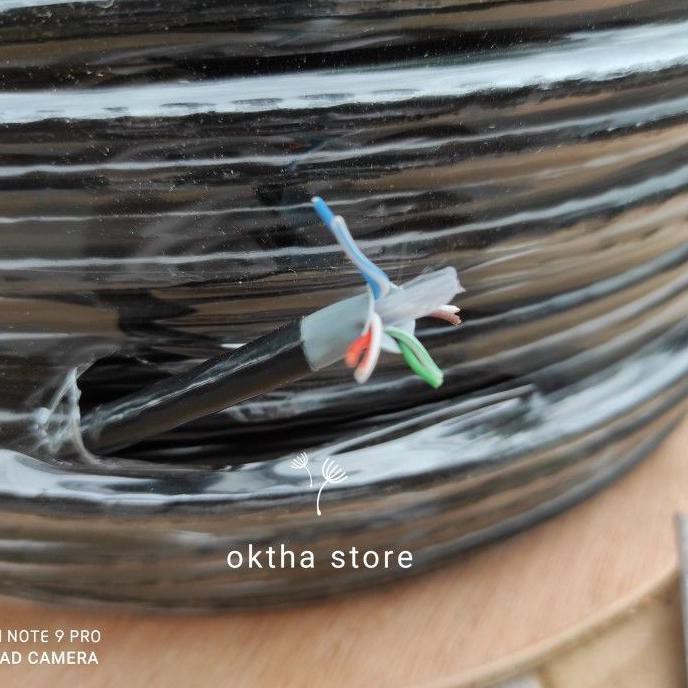 Jual Kabel Lan Cat 6E Outdoor Double Jacket Murah Nyk 1 Roll Kayu Black ...