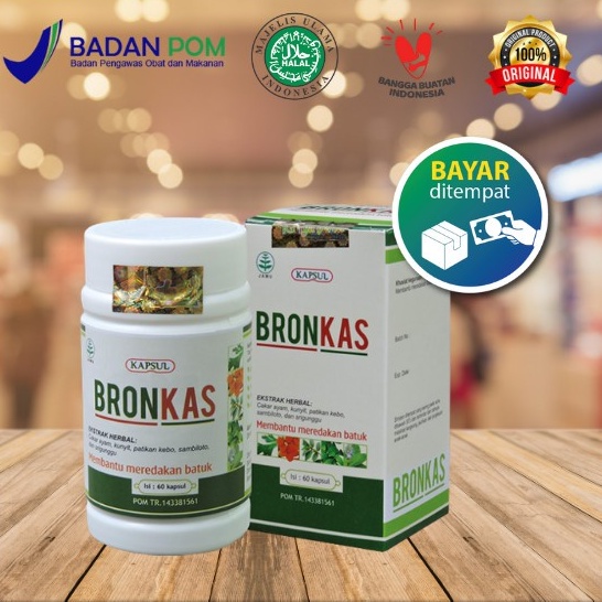 Jual Bronkas Obat Herbal Kapsul Bronchitis, Batuk, Paru-paru 60 kapsul ...