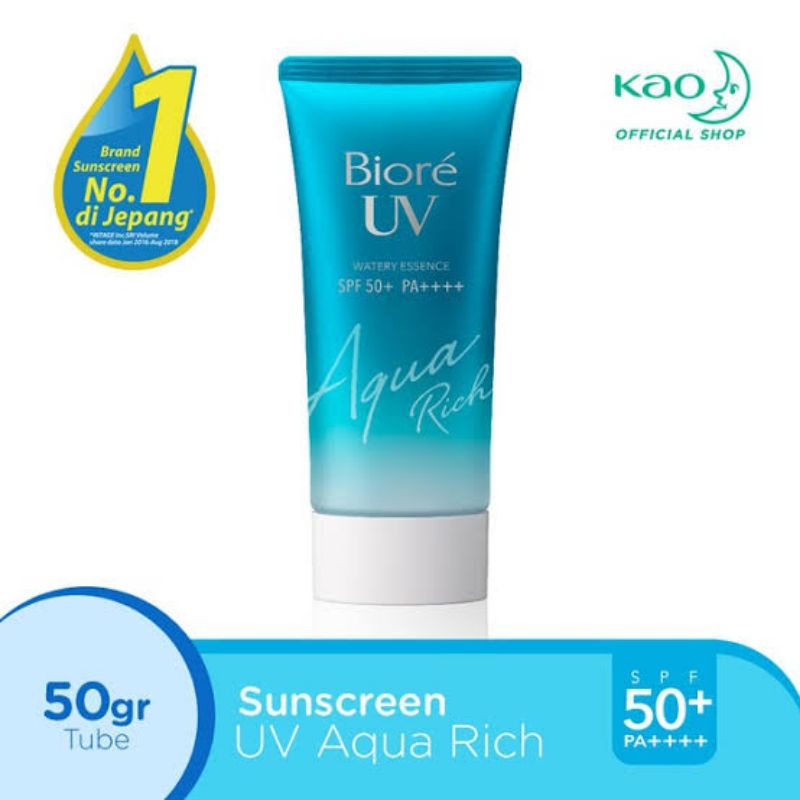 Jual Biore UV Aqua Rich Watery Essence Sunscreen Skin Care SPF 50 PA++++ 50g | Shopee Indonesia