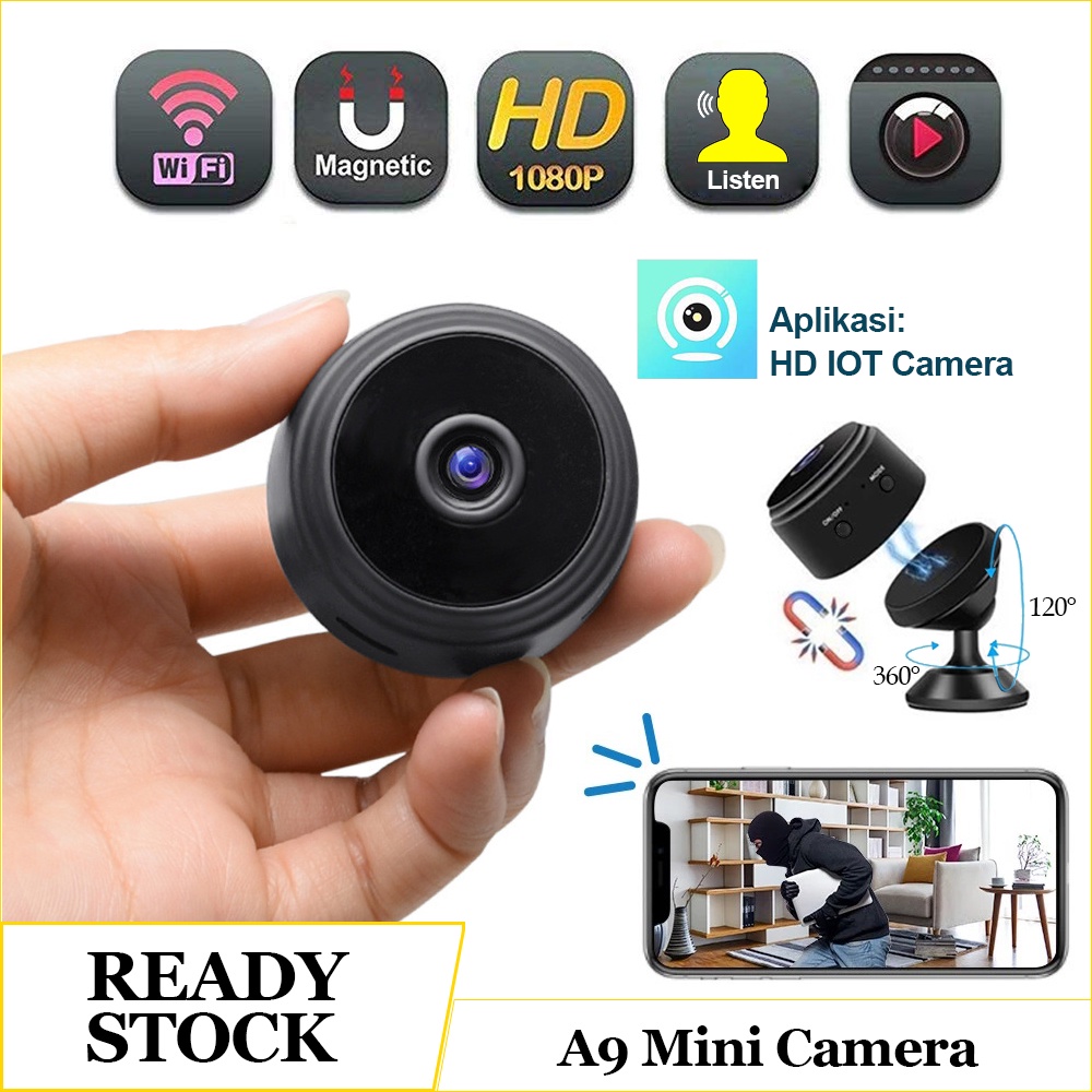 Jual Wireless A9 Mini Camera Wifi Hd 1080P Micro Kamera Kecil Smart Ip ...