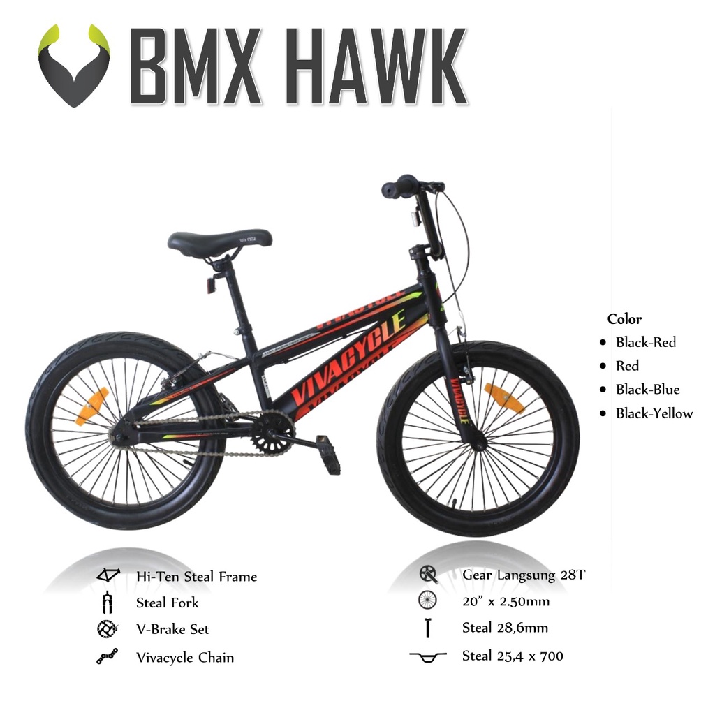 Jual SEPEDA BMX VIVA CYCLE HAWK 2.50 STEEL BAN JUMBO | Shopee Indonesia