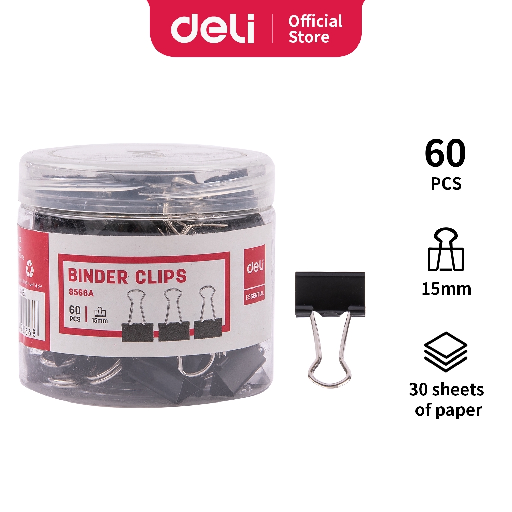 Jual Deli Seri Klip Binder Binder Clip Series Hitam Black 12 Tube 0.4mm ...