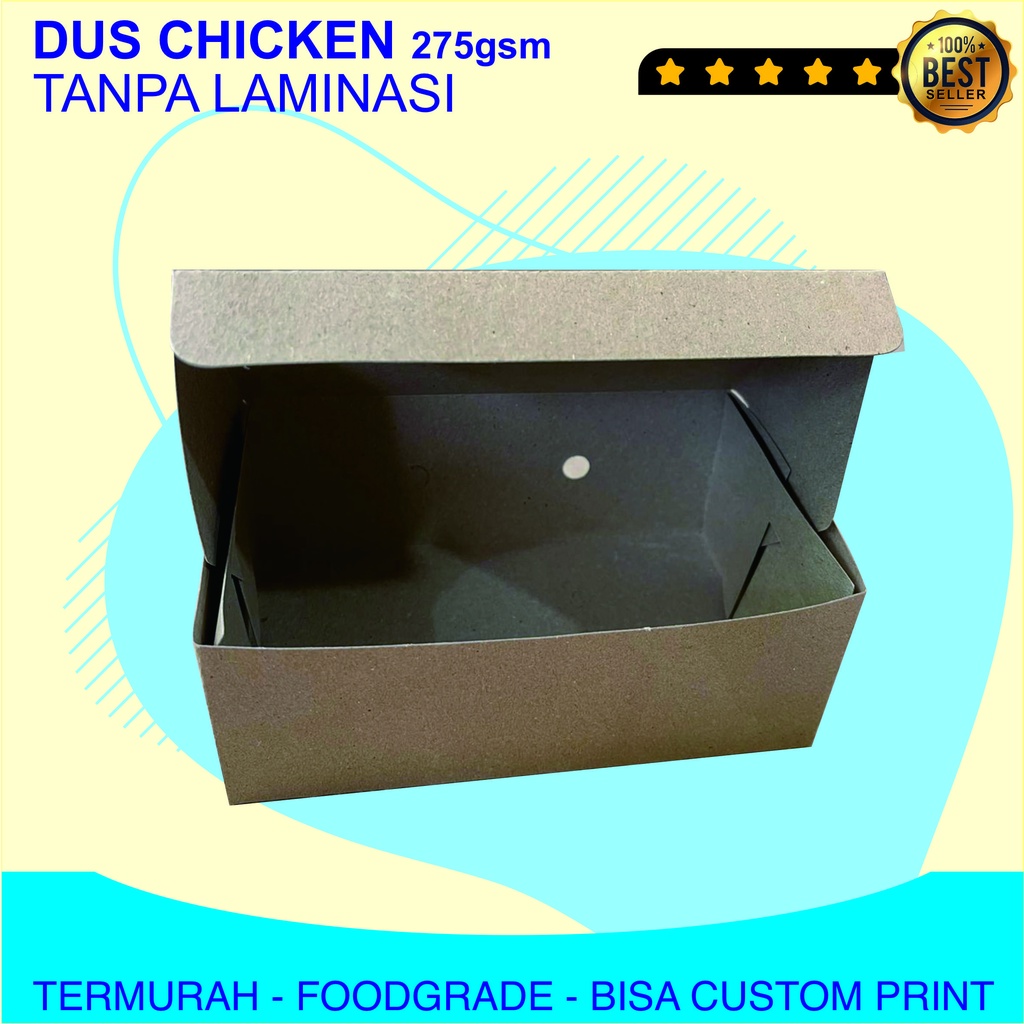Jual TANPA LAMINASI Box Fried Chicken Tinggi 6,5x17x10,5cm / Dus Fried ...