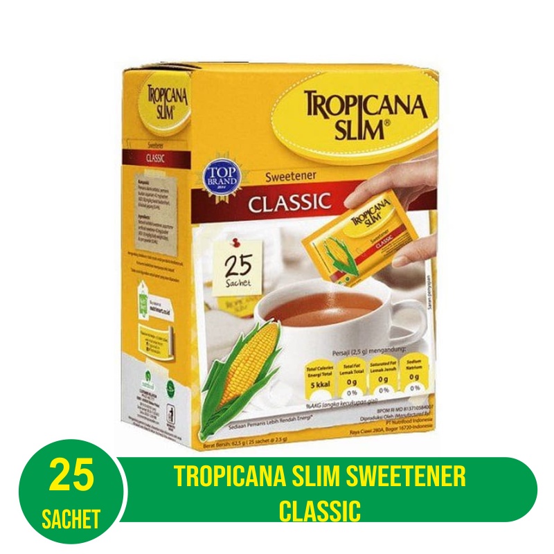Jual Tropicana Slim Sweetener Classic 25 Sachet - Pemanis untuk Bantu ...