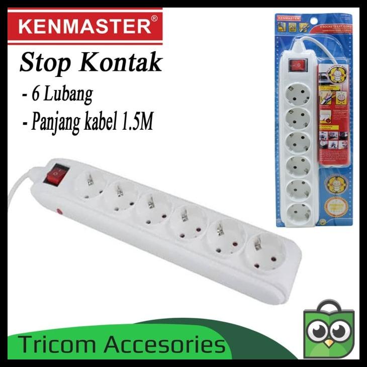 Jual Stop Kontak 6 Lubang Kenmaster Terminal Colokan Listrik 6 Socket ...