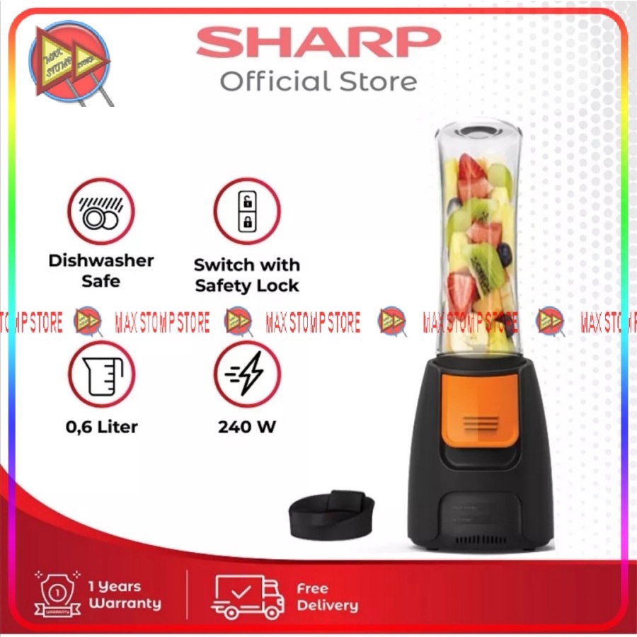 Jual Mini Hand Blender Pribadi SHARP 0.6L EM-P01-BK Personal Botol Minum | Shopee Indonesia