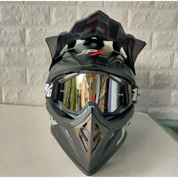 Jual HELM JPX SOLID BLACK DOFF SILVER ORIGINAL HELM CROSS JPX SOLID ...