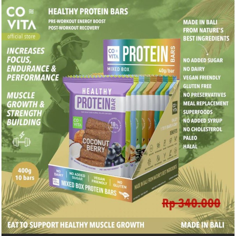 Jual Covita Healthy Protein Bars Box - Mixed Box (10pcs) | Shopee Indonesia