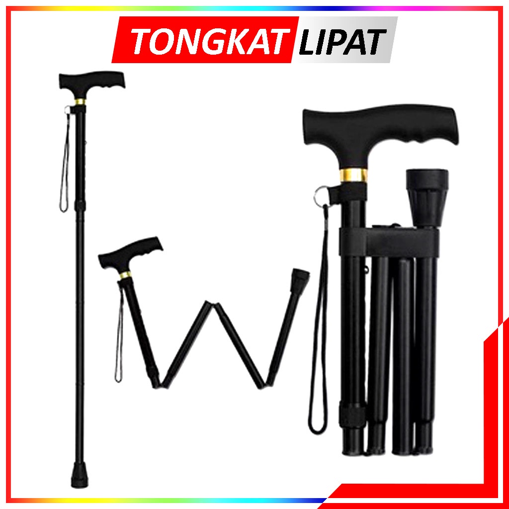 Jual Tongkat Lipat Alat Bantu Jalan Lansia Adjustable Pengaturan ...