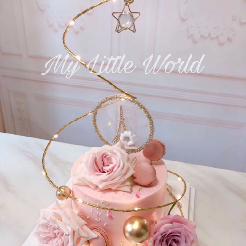 Jual Topper Spiral Gold Bola Bintang Dekorasi Cake Hiasan Kue Aesthetic ...