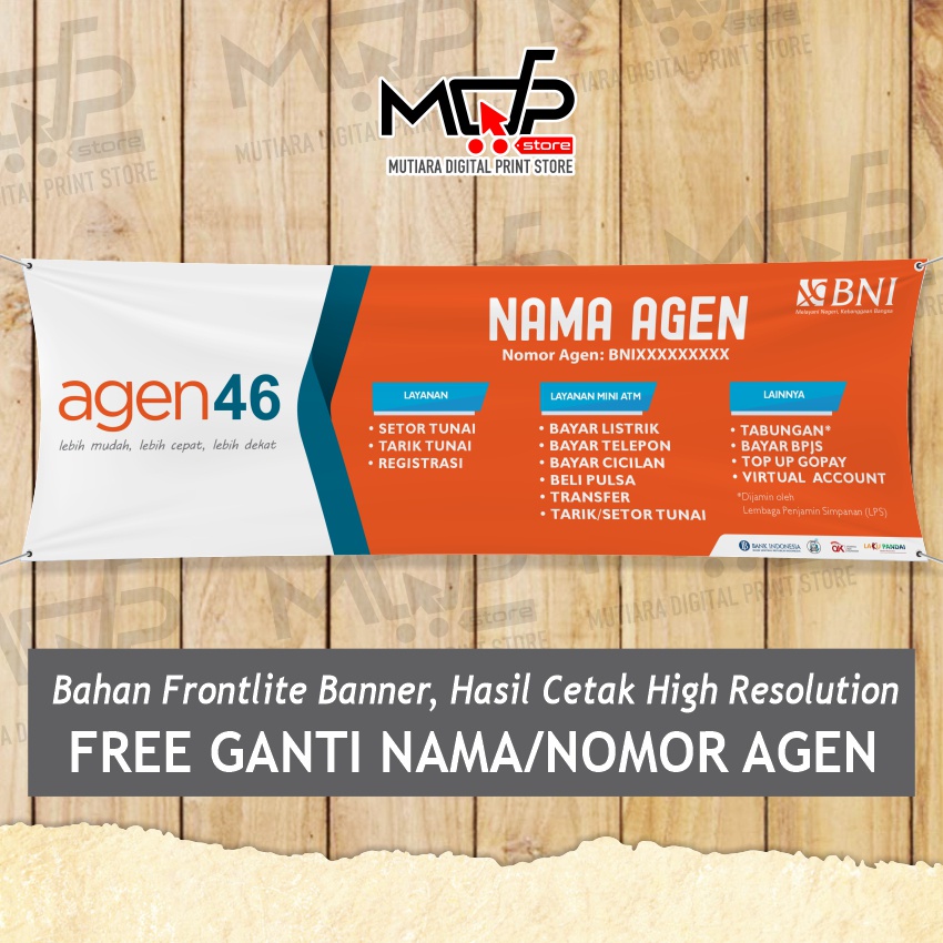 Jual SPANDUK AGEN46 2X1 BANNER BANK BNI MURAH CEPAT MDPRINTSTORE ...