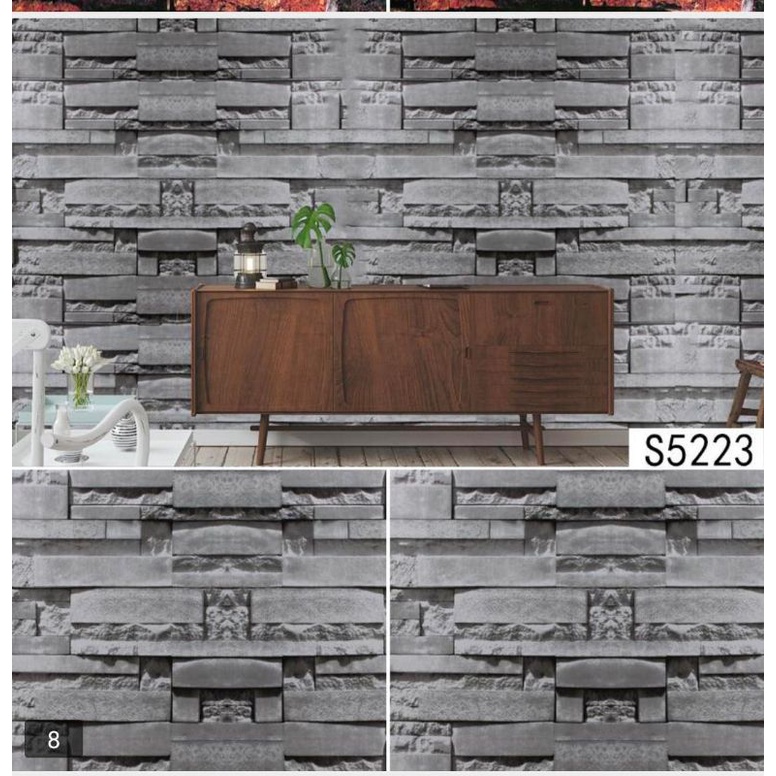 Jual wallpaper sticker batu alam abu berantakan 45cm x 10m | Shopee ...