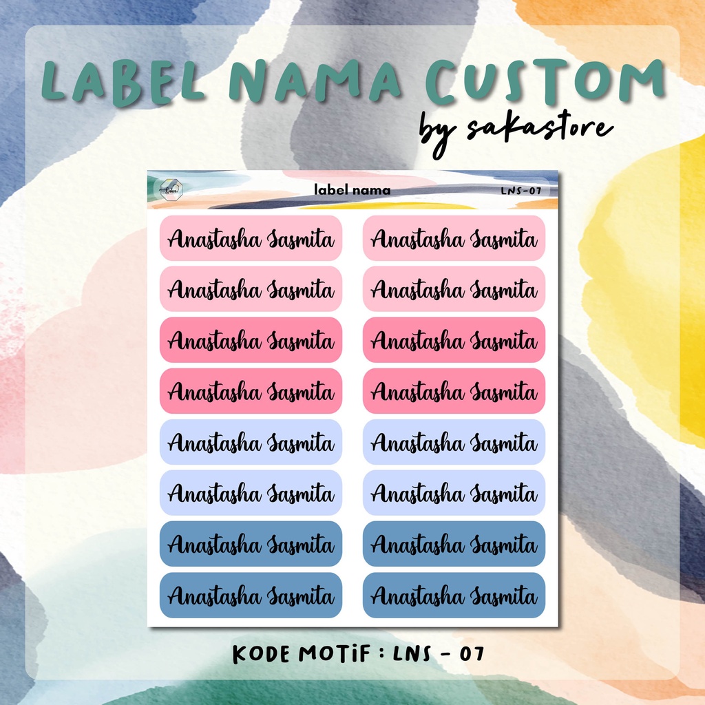 Jual [80 PCS] LABEL NAMA CUSTOM MURAH / STICKER NAMA CUSTOM WATERPROOF ...