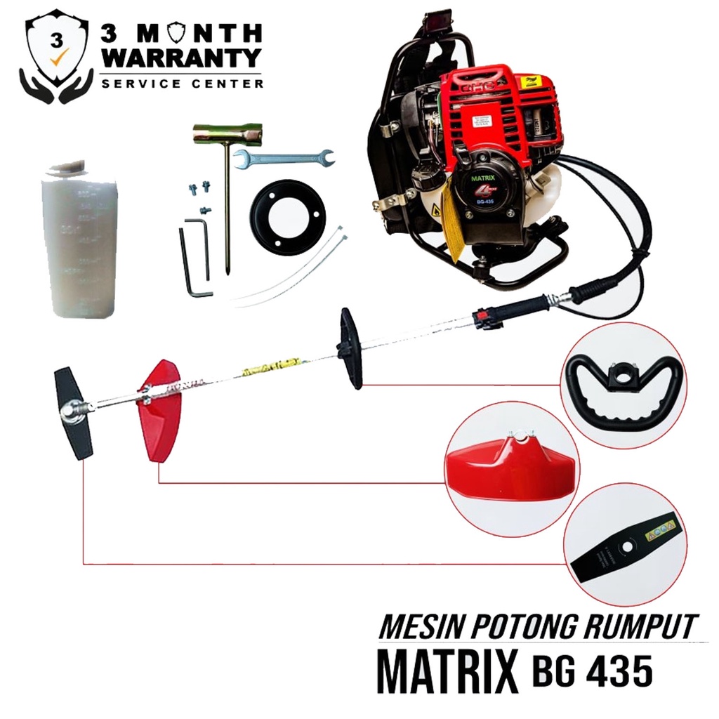 Jual Mesin Potong Rumput Gendong 4 Tak / Brush Cutter 4 Stroke TERBAIK BG435 BG431 | Shopee ...