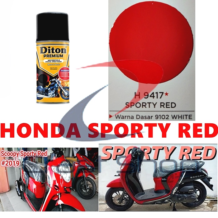 Jual Cat Pilox Diton Premium Honda Sporty Red 9417 Warna Merah Kilap H ...