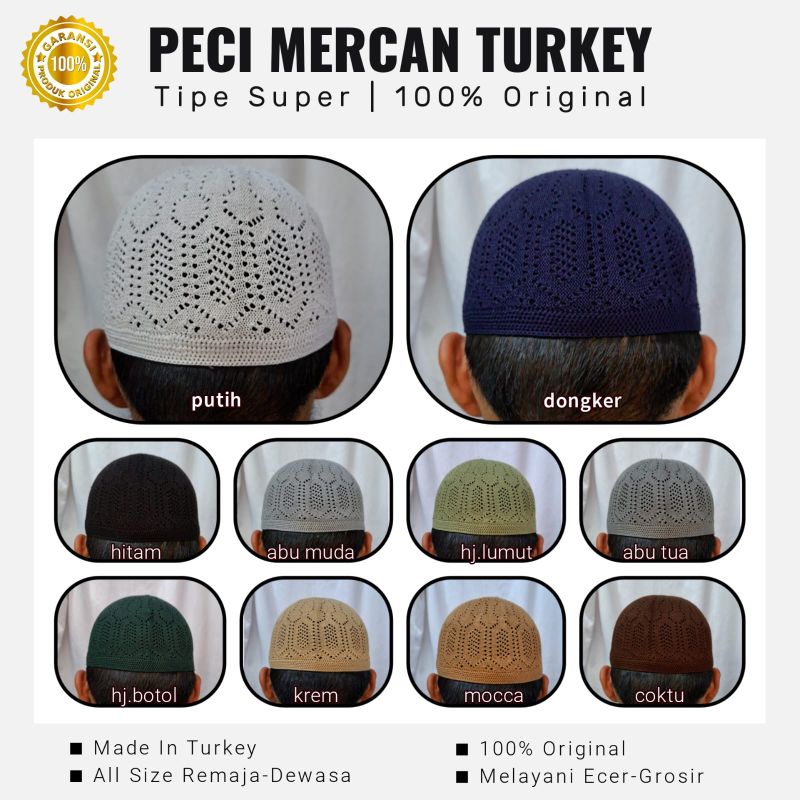 Jual PECI KOPIAH RAJUT MERCAN IMPORT ORI TURKEY | Shopee Indonesia