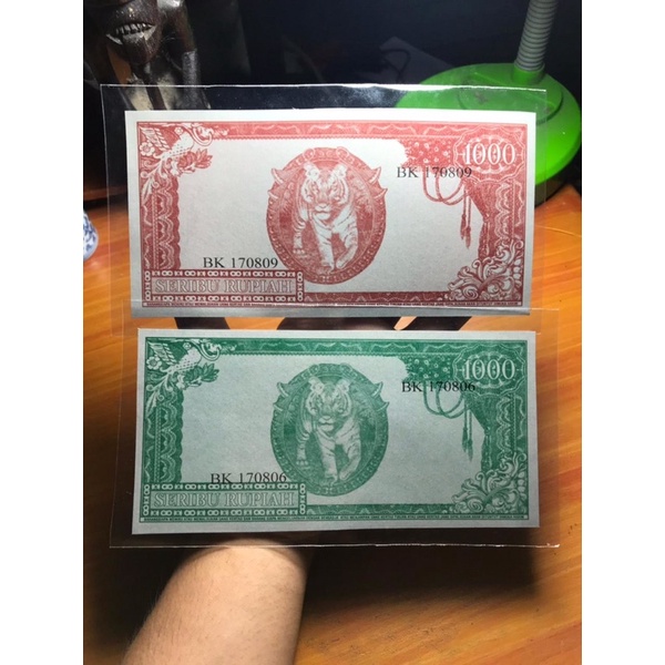 Jual Uang Kuno Soekarno 1000 Rupiah 1964 Belakang Harimau Merah dan ...