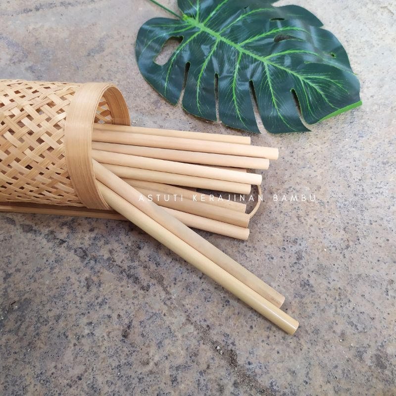 Jual Sedotan Bambu murah /Bamboo Straw 20 & 25 cm/ sedotan bambu baru ...