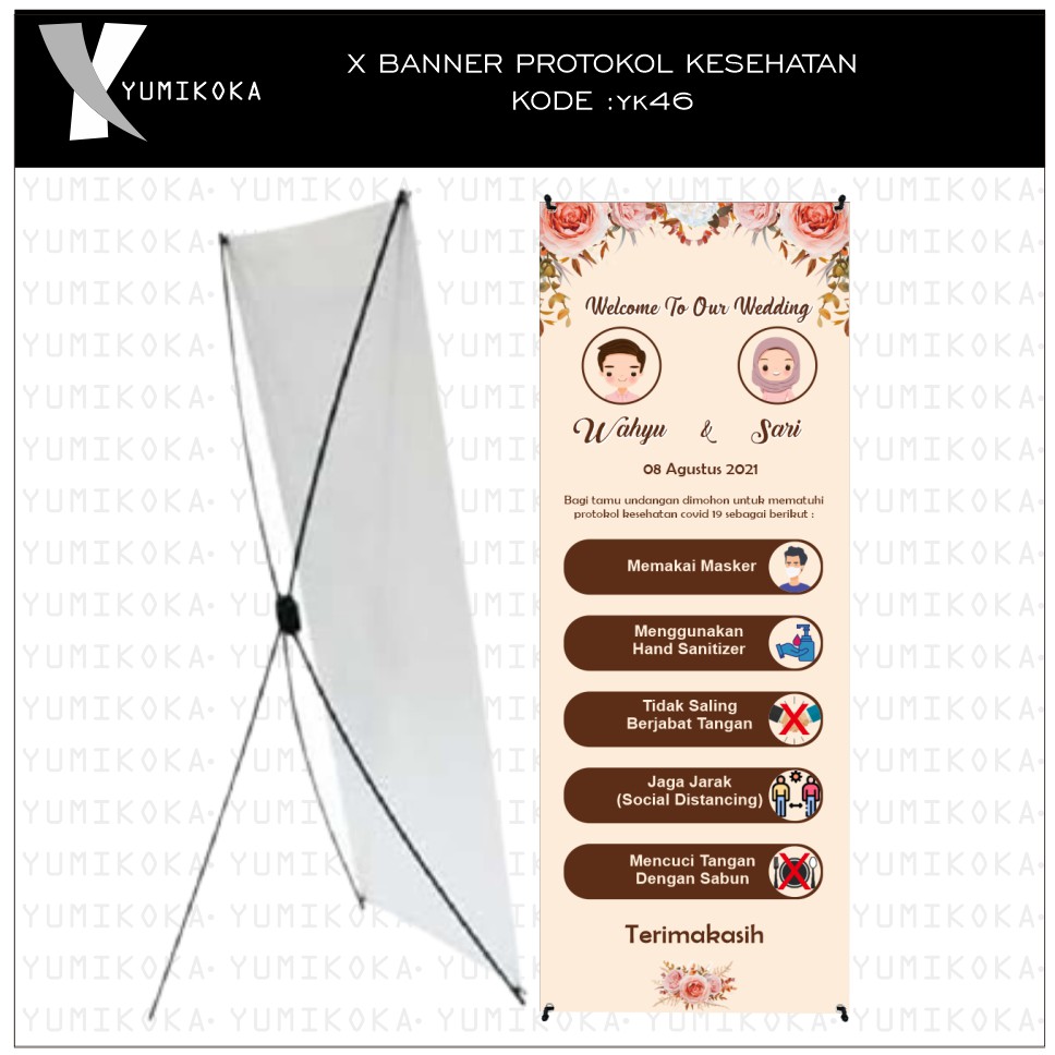 Jual PAKET STAND BANNER XBANNER WISUDA PROTOKOL KESEHATAN SPANDUK ...