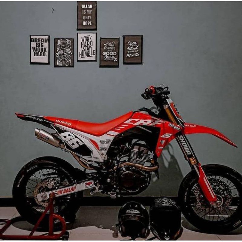 Jual Dekal sticker setiker stiker decal motor crf 150 L motif merah ...