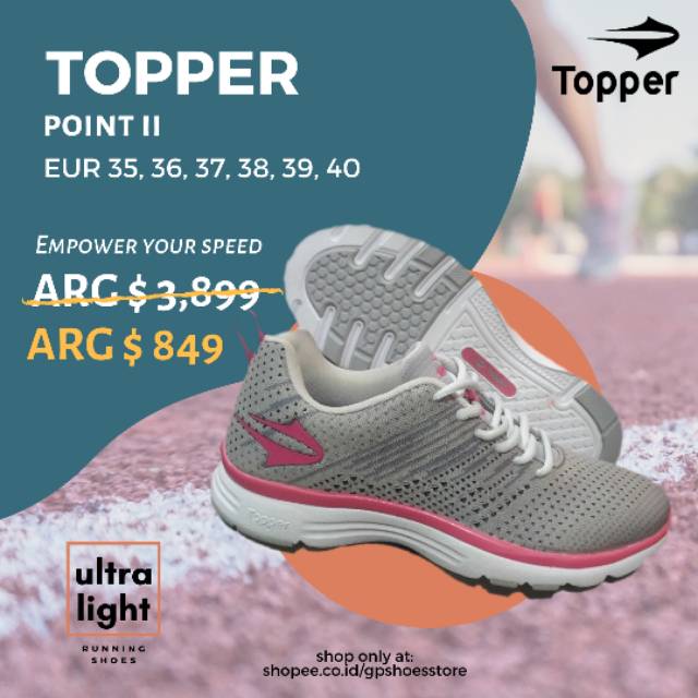 Jual Topper point 2 Sepatu Running Lari sneakers murah | Shopee Indonesia