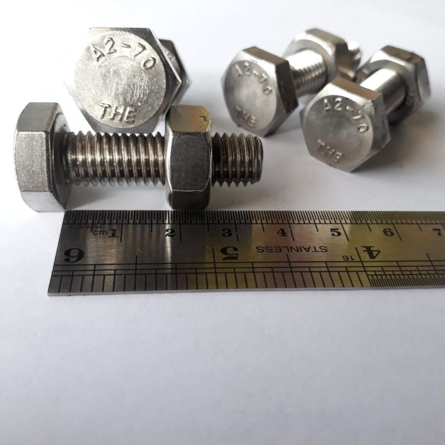 Jual BAUT STAINLESS M10 X 35 / BAUT 17 KUNCI 17 / BAUT SS M10 X 35 SUS 304 / BAUT M10X35 ...