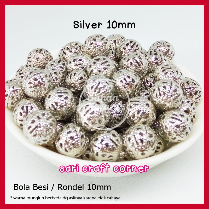 Jual Bola Besi Rondel Silver 10mm | Shopee Indonesia