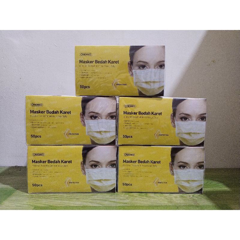 Jual Masker medis onemed Kuning isi 50pcs | Shopee Indonesia