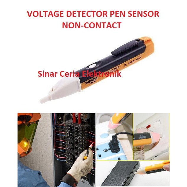 Jual Non-Contact AC Voltage Detector Sensor Tester Pen 90-1000VAC CAT ...