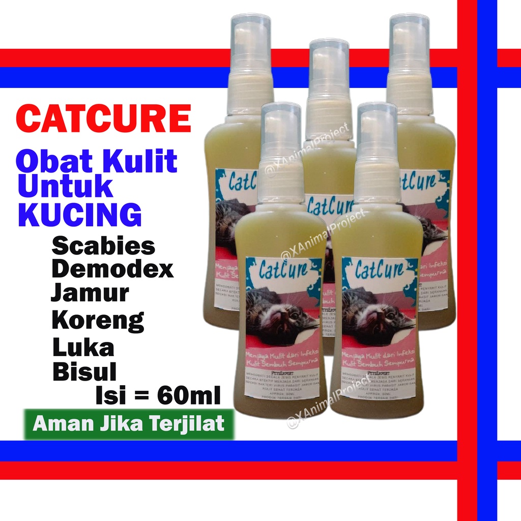 Jual Obat Kucing CATCURE Obat Anti Jamur Scabies Koreng Demodex Luka ...