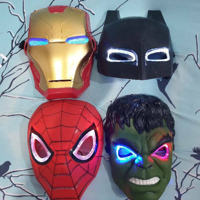 Jual topeng mainan anak superhero captain amerika iron man spiderman ...