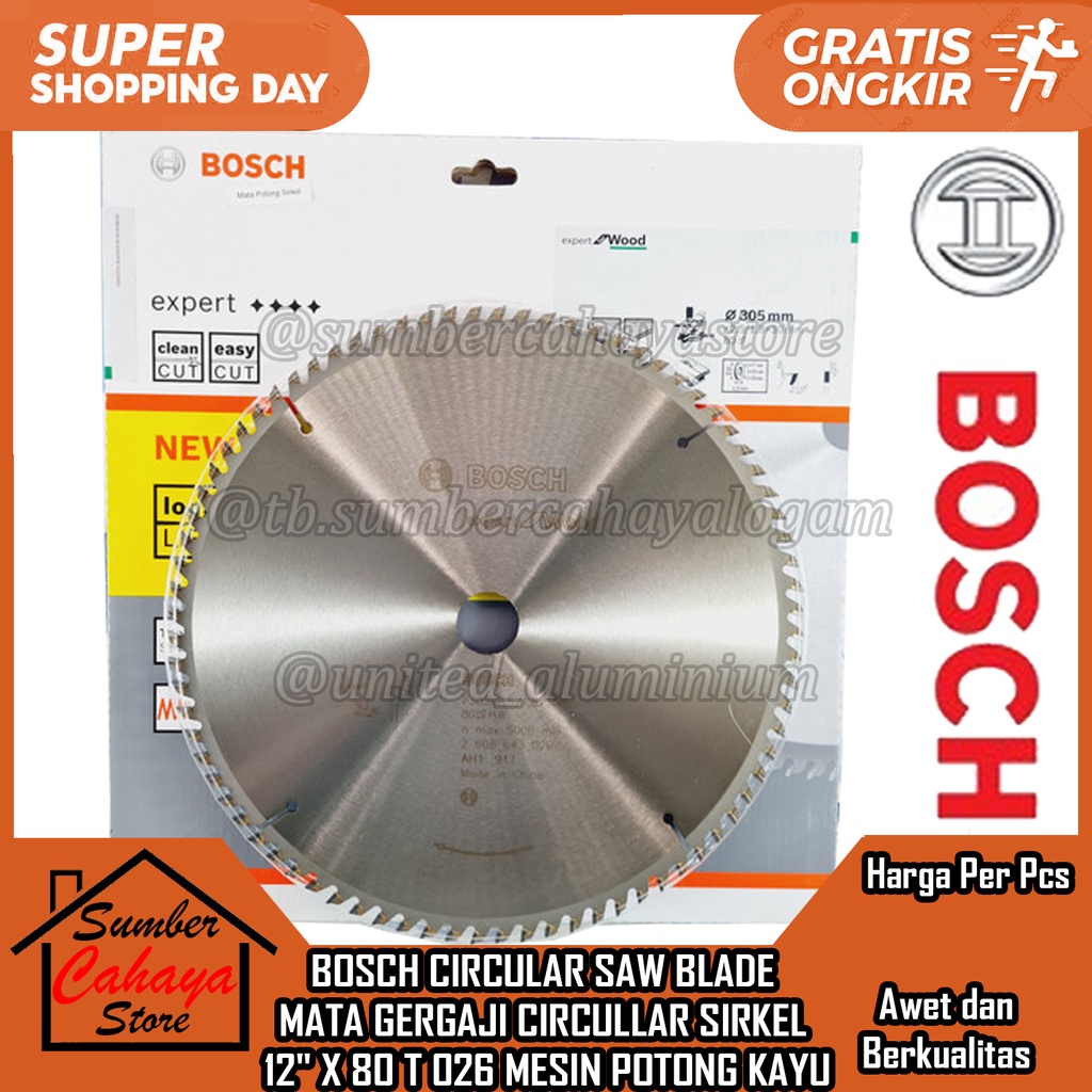 Jual Bosch Mata Gergaji Kayu 12 Inch 80t Eco Circular Saw Blade Potong ...