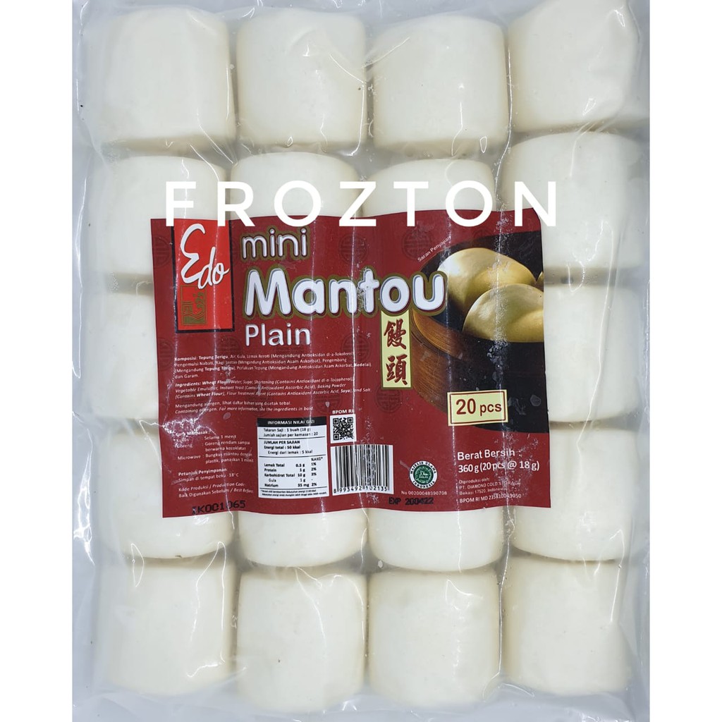 Jual Edo Mini Mantou Plain isi 20 pcs ( 360 gr ) | Shopee Indonesia