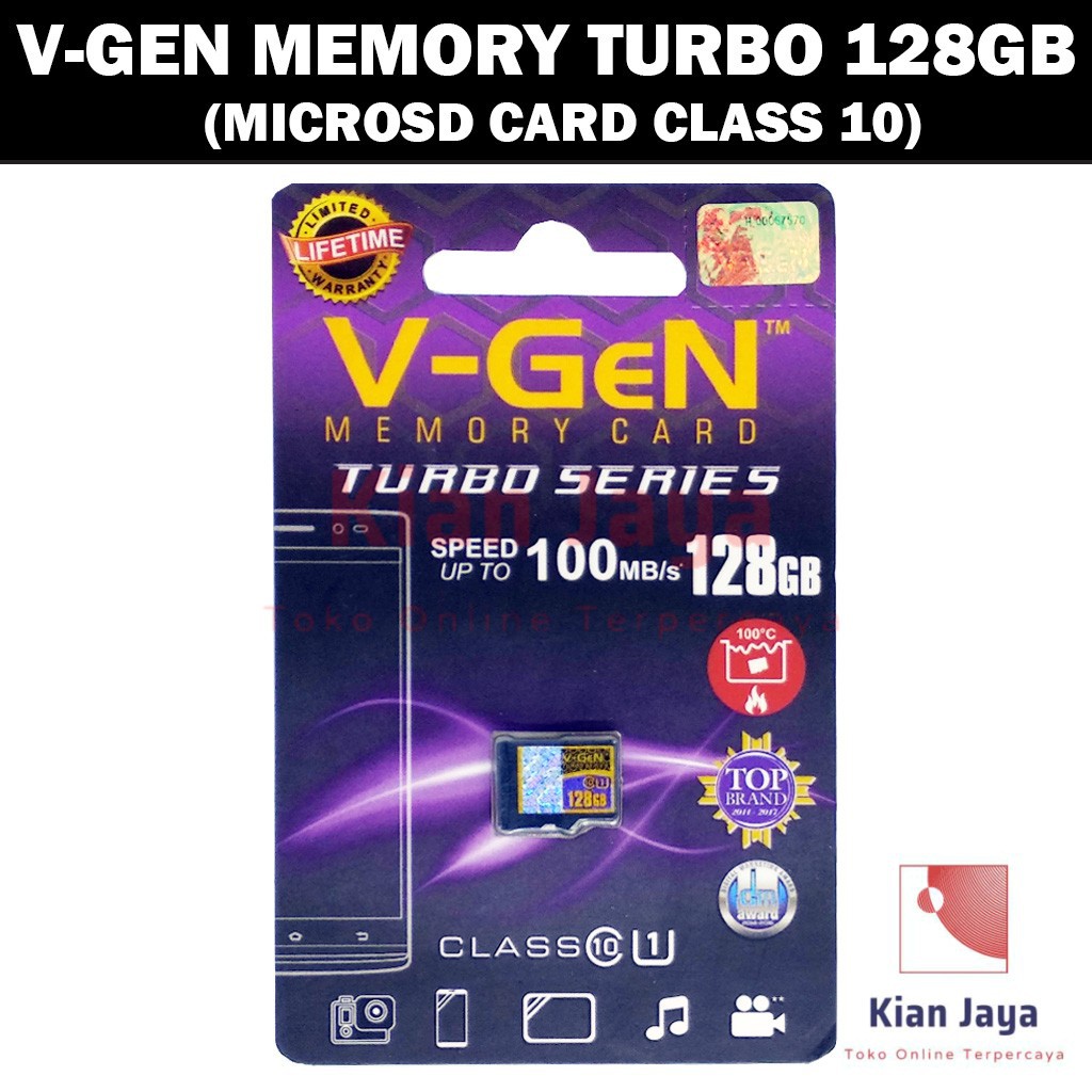 Jual Kartu Memori Microsd Card Vgen 128GB Turbo Series Class 10 ...