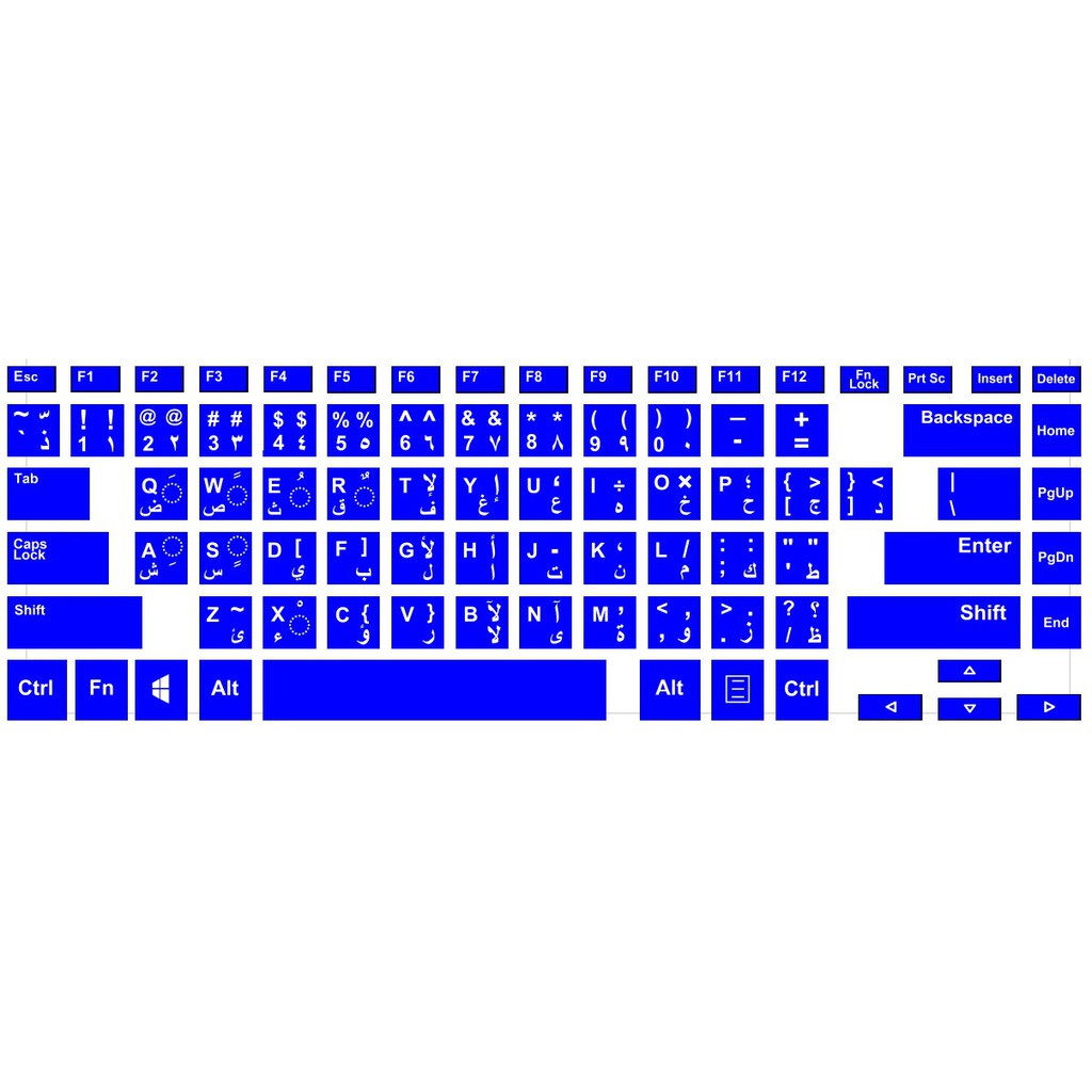 Jual Stiker Keyboard Full Keyboard Background biru Tulisan Putih ...