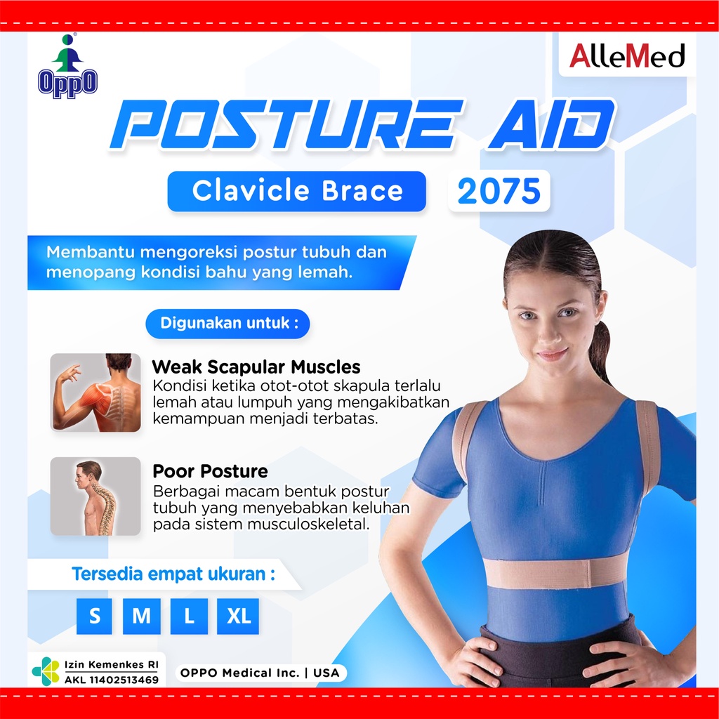 Jual Oppo Posture Aid Clavicle Brace 2075 Penyangga Postur Tubuh ...