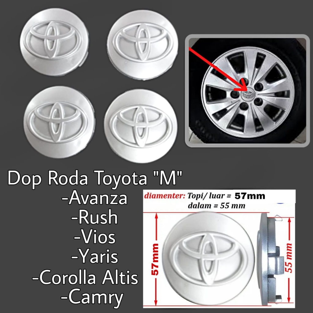 Jual Tutup Dop Roda Velg TOYOTA "M" untuk AVANZA RUSH VIOS YARIS CAMRY COROLLA ALTIS | Shopee ...